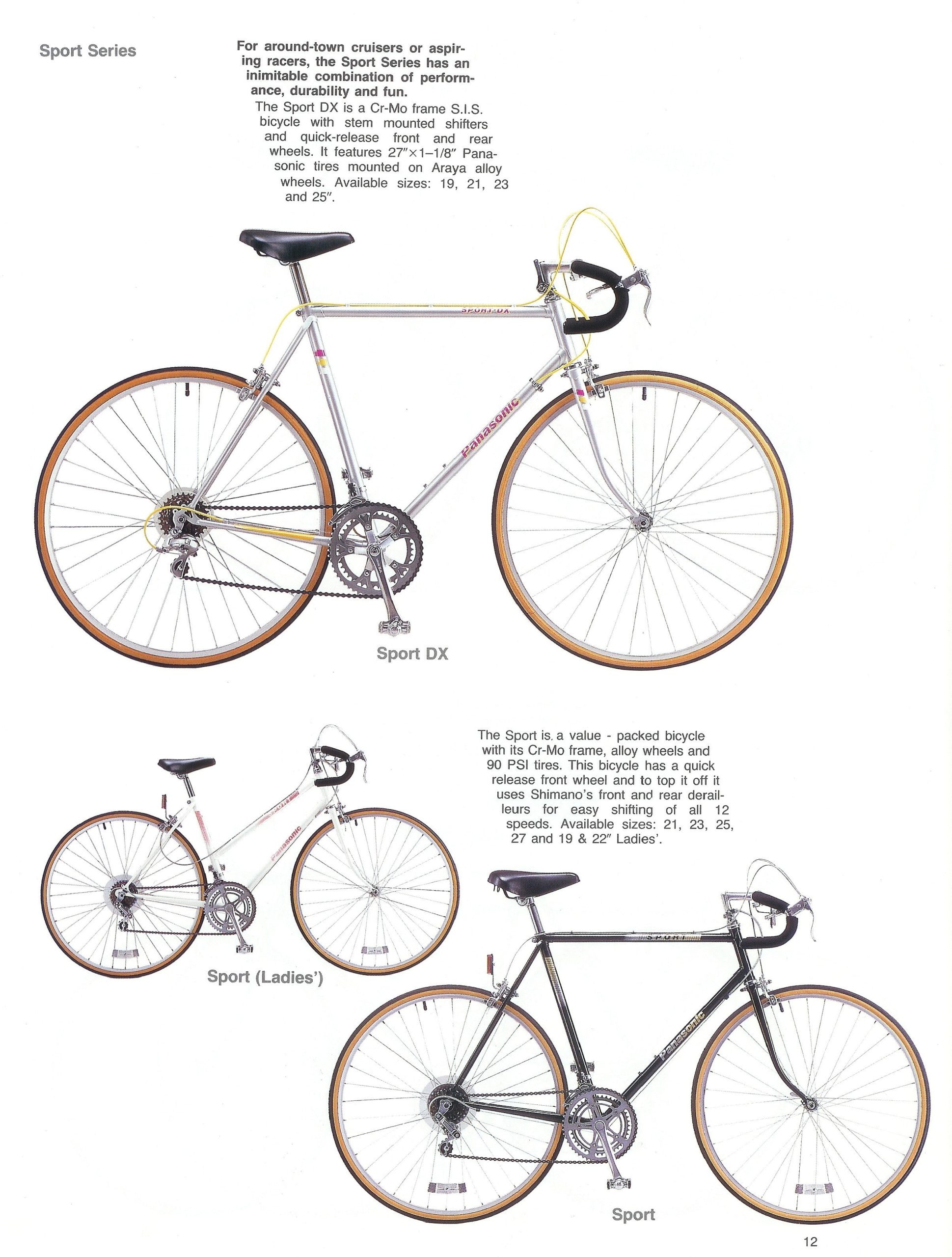 The Sport Model Lineup | Panasonic Bicycles Virtual Museum